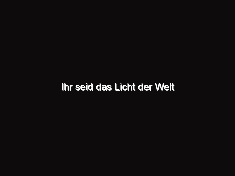 Ihr seid das Licht der Welt - TFP Deutschland